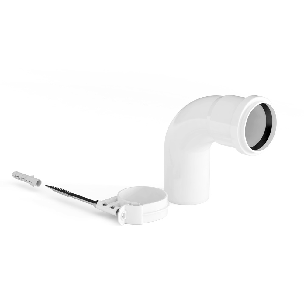 Glow-worm Plume Management 90d Elbow White Product