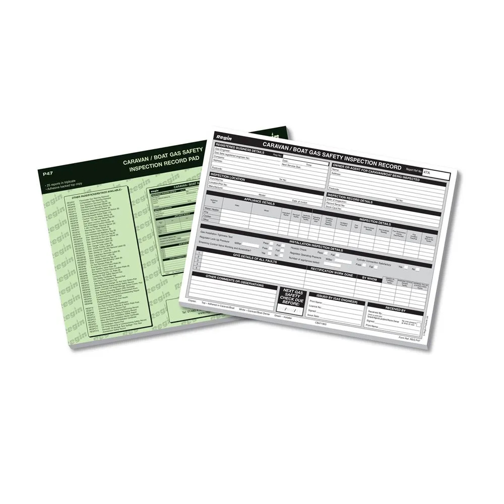 Regin Caravan/boat Gas Inspection Pad (25) Product