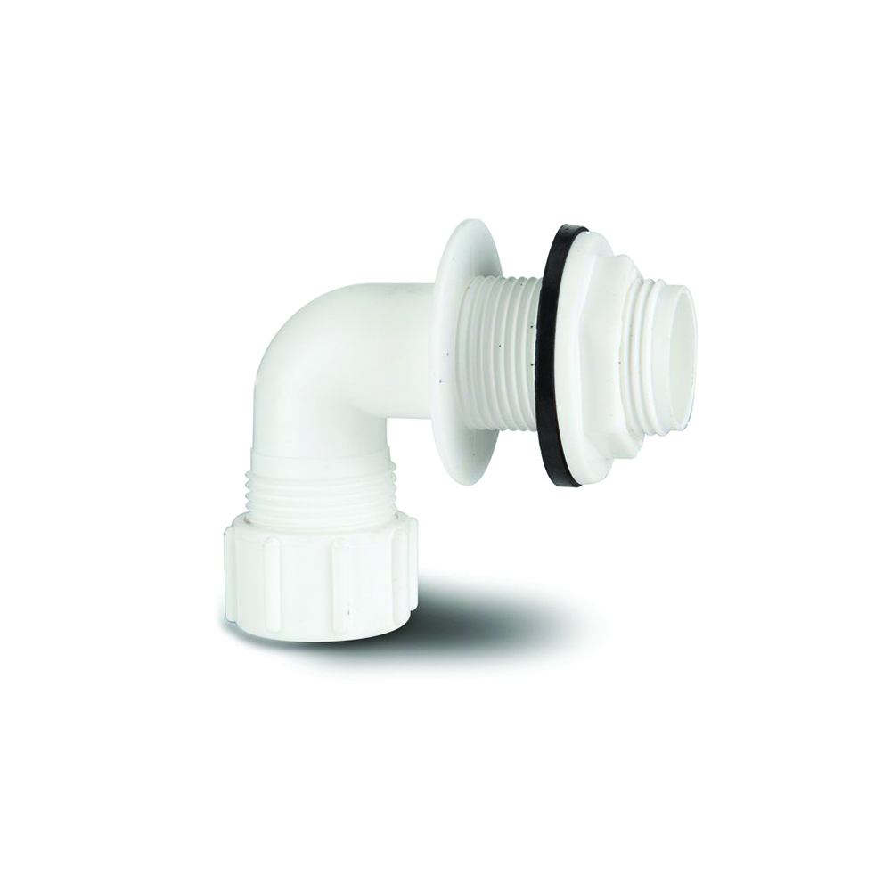21.5mm Pushfit Overflow Bent Tank Connector White Product